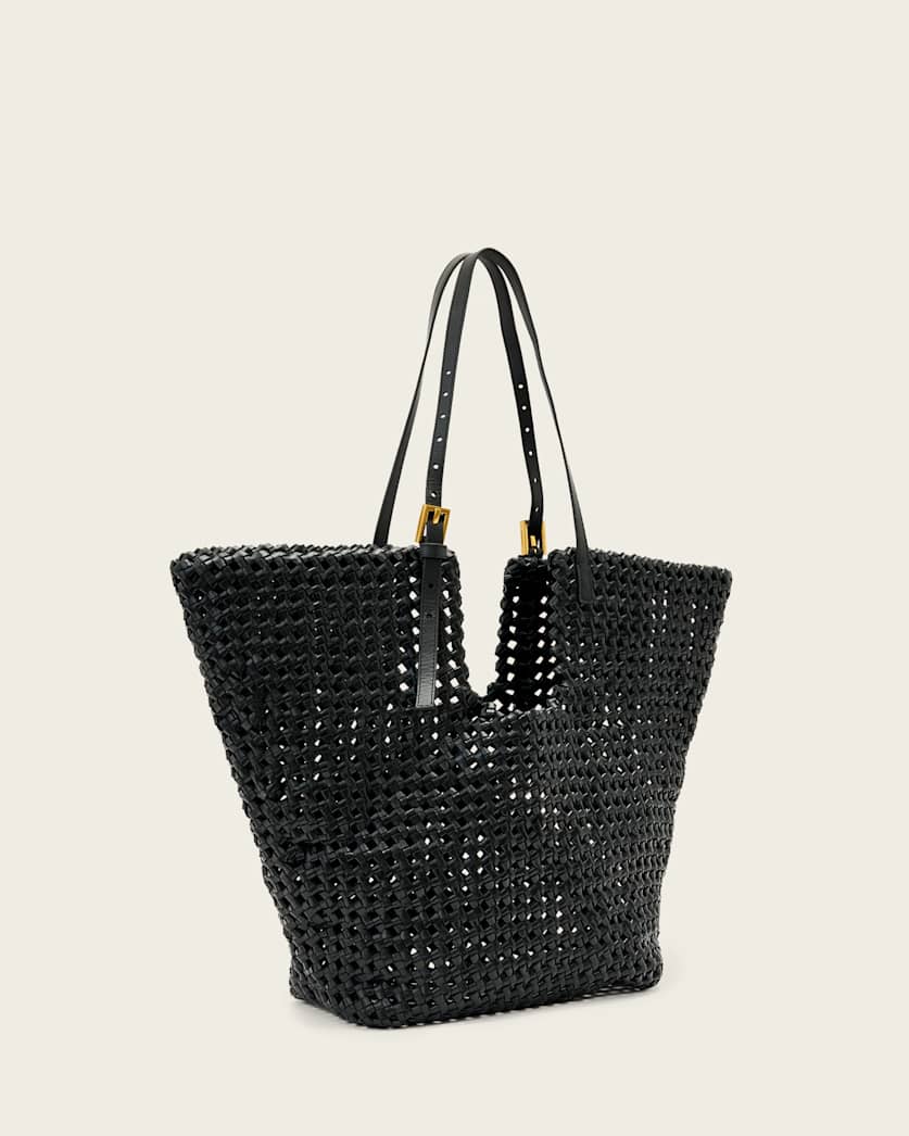 Ara Leather Knotted Tote Bag Black | ALLSAINTS US